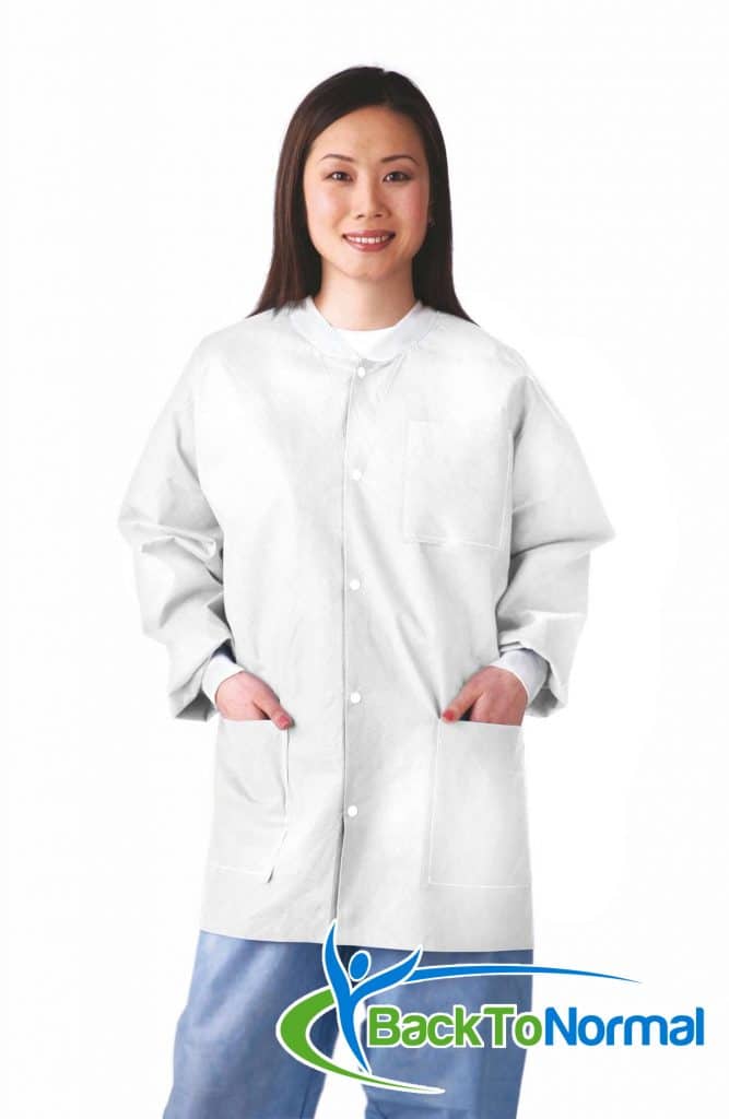 Medline Disposable Lab Jacket - Medium Size (10 Jackets / Pack) - Back ...