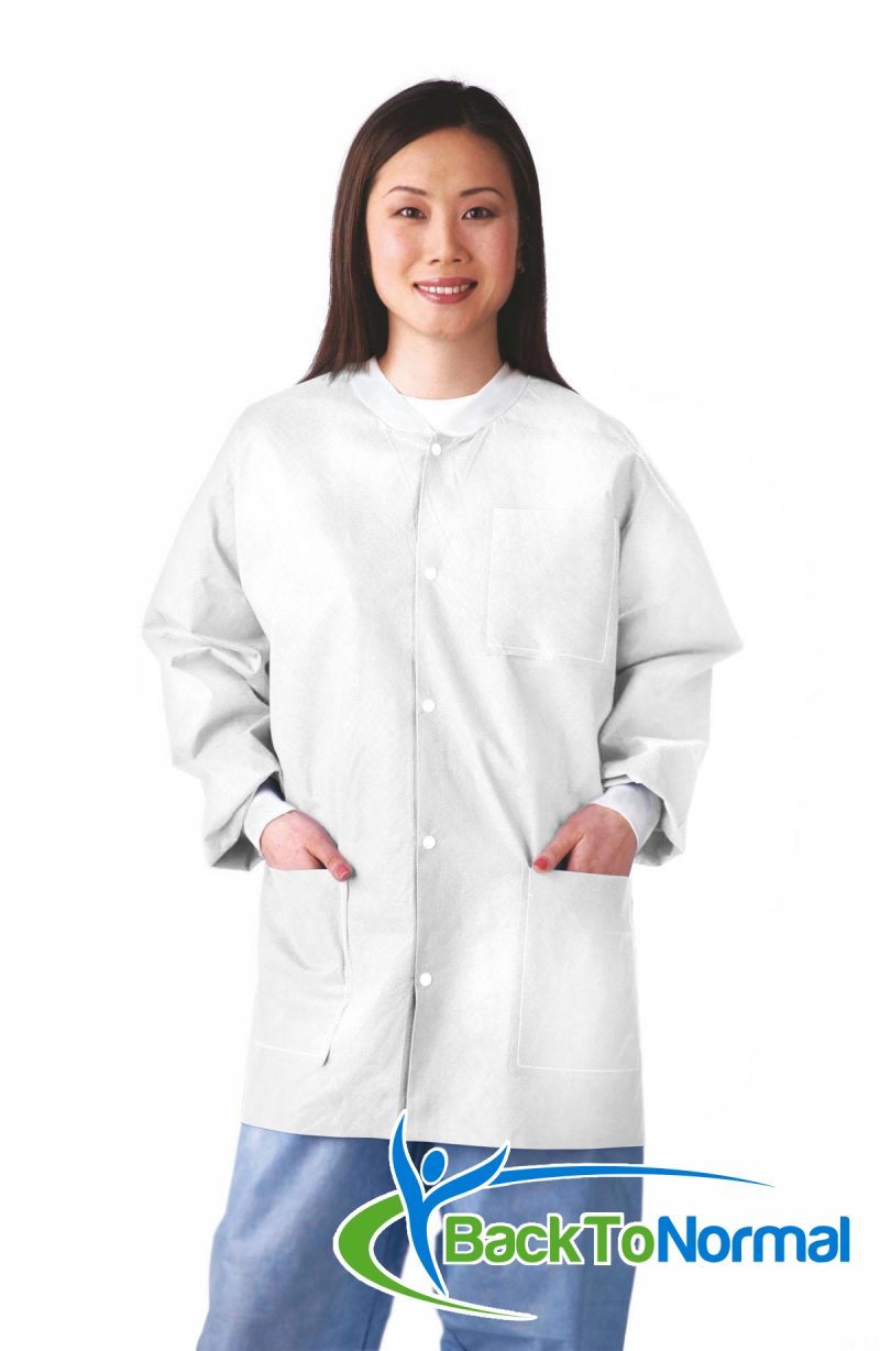 Medline Disposable Lab Jacket - Medium Size (10 Jackets / Pack) - Back ...